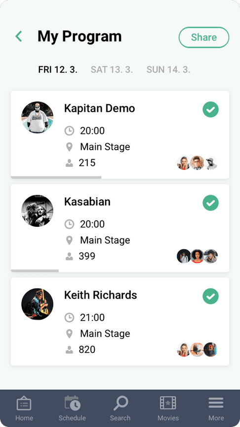 App4Event – Mobile application for your festivals